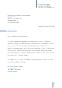 Dankesbrief: Vorlagen, Muster & Beispiele - Nerdcore