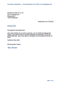 Dankschreiben: Vorlagen, Muster & Beispiele - Nerdcore