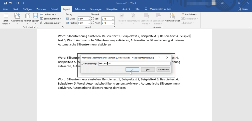 Word: Silbentrennung einstellen - Nerdcore